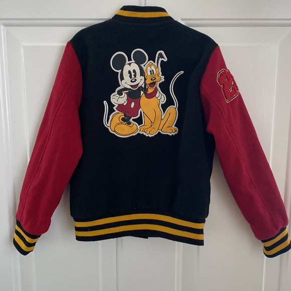 Disney | Jackets & Coats | Disney Varsity Letterman Jacket Mickey Pluto ...